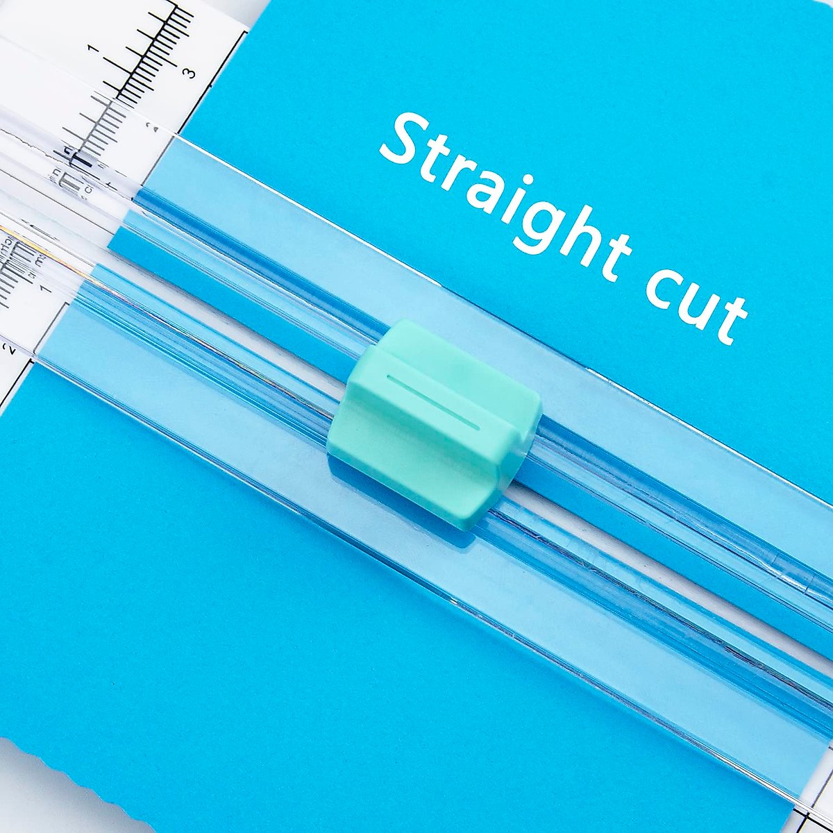 Ecraft Paper Trimmer Replacement Blades Use for 4 Style Multi-Function Scrapbooking Tool with Dial Blades of Straight Paper Cutter Blade Refills Mint Green (4 Pack）