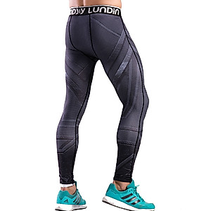 Red Plume Men's Compression Elastic Tight Leggings Sport Panther Leopard Printing Pants