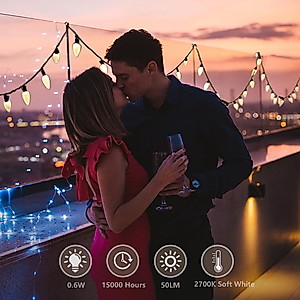 100 Pack C9 Christmas Lights LED Replacement Bulbs, Shatterproof & Waterproof Plastic C9 Led Bulbs for Outdoor String Lights, E17 Base, 0.6W Equivalent to 7W, 2700K, 50 Lumens Holiday Decoration