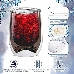 Set of 3 Something Blue Wedding Gift for Bride Blue Flowers Bride Sign 12 oz Stainless Steel Insulated Tumbler with Lids Something Blue Bridal Cosmetic Bag Blue Scrunchies Hair Tie Gifts to Bride