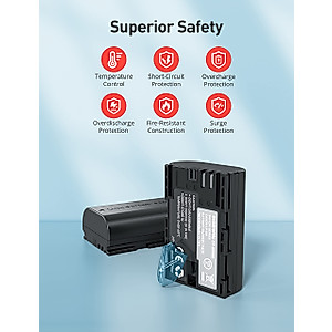 LP-E6 Battery 2 Pack 2040mAh Evatronic Camera Rechargeable Battery Charger, Dual Slot Compatible for Canon LP-E6N Camera Batteries 90D 80D 70D 5D Mark II III IV 5DS 5DS R6 Mark II 6D 60D 6D Mark II 7D