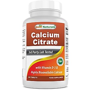 Best Naturals Calcium Citrate with Vitamin D-3 240 Tablets (240 Count (Pack of 1))