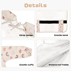 Vicloon Coverall Baby Feeding Bib, Weaning Bib Attaches to Highchair and Table, Long Sleeves Bib with Waterproof, Comfortable,Machine Washable, Baby Bib For 6 Month to 3 Years Old (Pink)