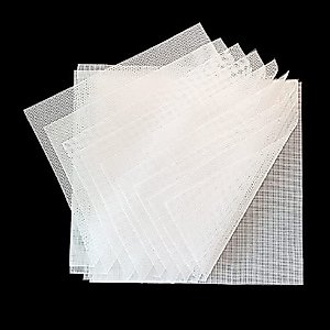 Ghufran Estore (10 Pack) Silicone Dehydrator Sheets - Food, Jerk, Fruit Non-stick Food Mesh Mats for & Freeze Dryer Square Reusable Steamer Mat (14 x 14 Inch), White, 14*14 in