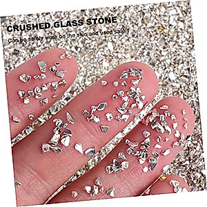 COHEALI 1 Set Nail Glass Gravel Stuffing for Crafts Stuffing Glass Decor Crushed Glass for Resin Art 3D Flakes Manicure Decals Holographic Chunky Glitter Crushed Glass Chips Epoxy