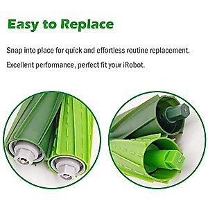 3 Set Dual Multi-Surface Rubber Roller Brushes Replacement Parts for irobot roomba I E and J Series i3 i3+ i6 i6+ i7 i7+ i8 i8+Plus i5 i5+ j5 j5+ E5 E6 E7 j7 j7+ (7550) Vacuum Cleaner