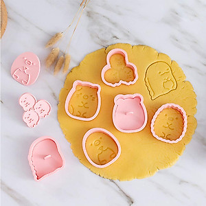 Cookie Cutter Set，6pcs Kids Cake Decoration 3D Mini Cartoon Animal Baking Tool Cookie Cutter Set