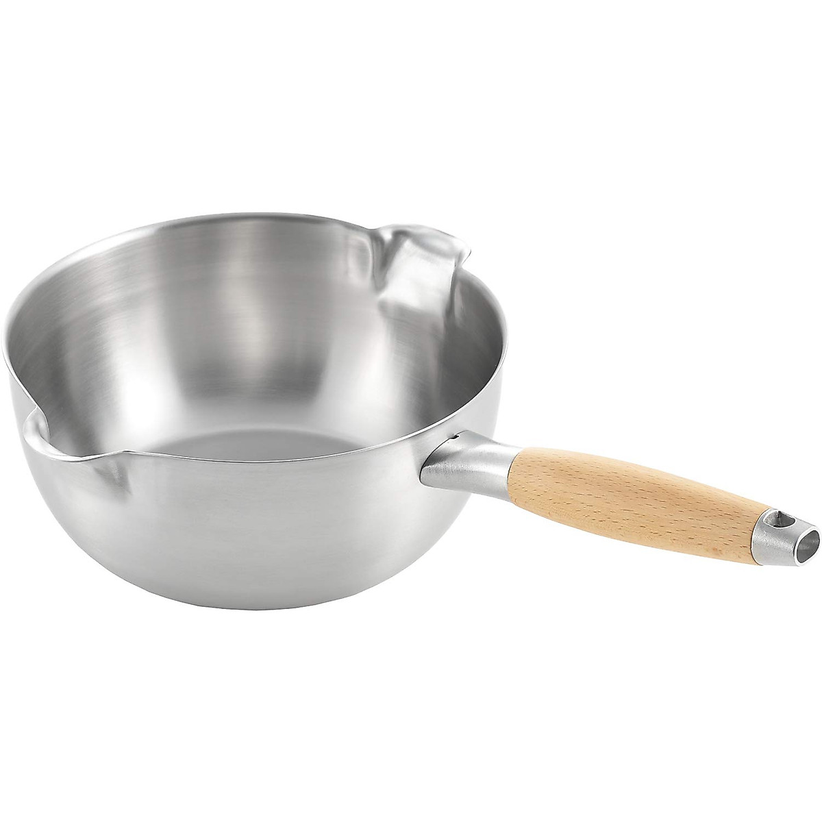 Yoshikawa PD3007 Stainless Steel Dripless Pourer, Snow Flat Pot, One Hand Pot, 7.9 inches (20 cm), 6.1 gal (2.3 L), For Both Induction and Gas Fires, Made in Japan