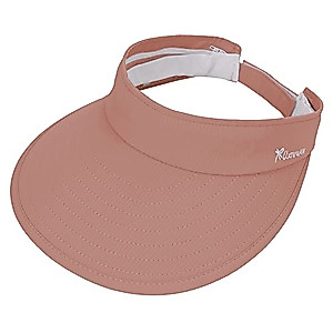 Sun Visor Hats for Women UV Protection Wide Brim 2 in 1 Zip-Off Visor Summer Beach Hat Womens Packable Golf Hat Salmon Pink