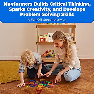 Magformers Basic Set (30 pieces) magnetic building blocks, educational tiles, STEM toy - 63076 , Rainbow