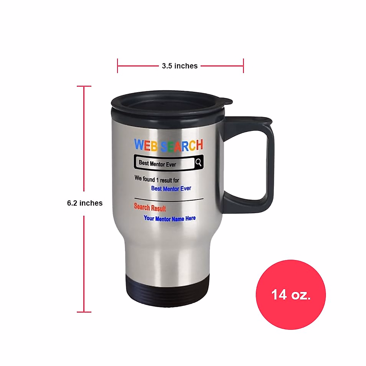 SpreadPassion Personalized Mentor Travel Mug, Custom Mentor Mug, Custom Mentor Insulated Tumbler, Custom gift for Mentor, Mentor Coffee Travel Mug, Custom Mentor