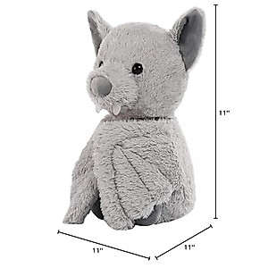 Cuddly 11 inch Plush Bat Stuffed Animal Halloween Stuffed Animal Plush Toys Plush Animal Doll Bedtime Toys Birthday Xmas Furry Gifts for Children Kids Baby Toys (Grey, 11 inch)