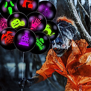 60 Pieces Halloween Neon Glow Balloons, Glow in The Dark Blacklight UV Balloons for Halloween Party Decoration Supplies, 12 Inch