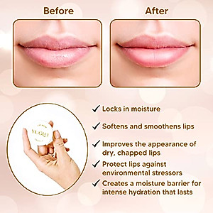 YUGLO Moisture & Collagen Booster Lip Sleeping Mask | Treatment to Restore, Hydrate & Plump Dry, Chapped Lips - Vanilla
