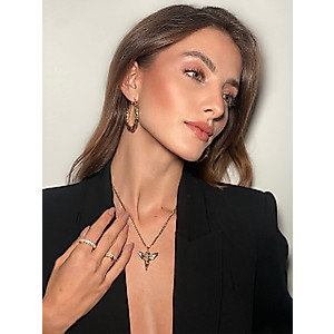 Barzel 18k Gold Plated Cubic Zirconia Double Cross Ring (Gold, 7)