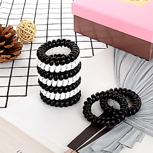 100PCS Wrist Keychain Bracelet Spiral Wrist Coil Key Chain Bulk Plastic Stretchable Spiral Keychain Bracelet Black & White Spring Wrist Keychain Use for Office Workshop Shopping Mall Sauna and More
