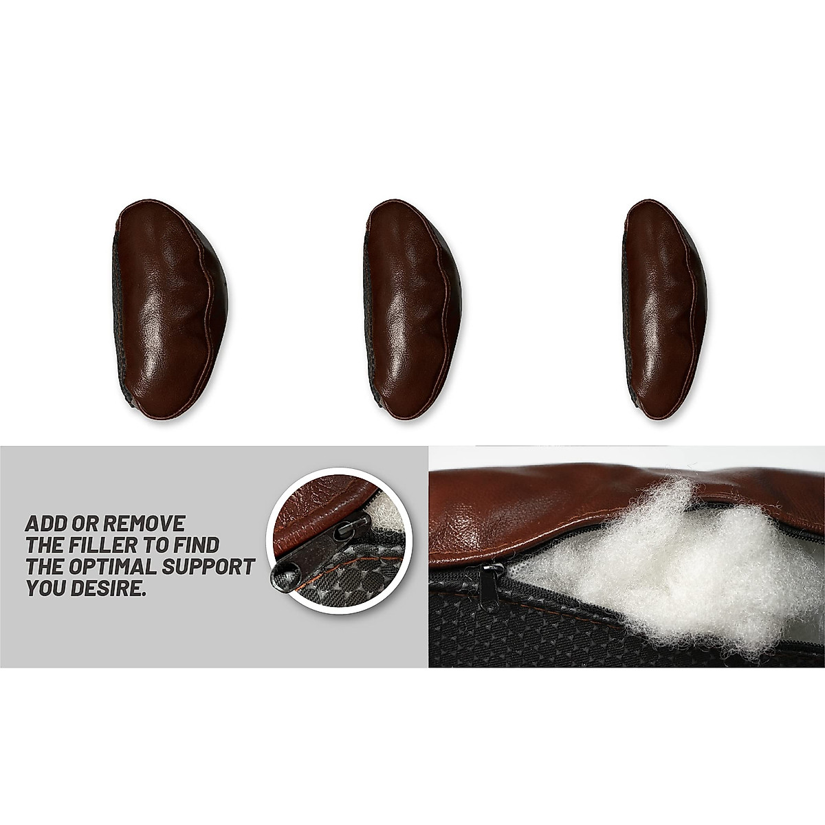 BOWERBIRD Genuine Leather Recliner Head Pillow-Head and Neck Pillow-Headrest Cushion for Neck Pain Relief and Cervical Support