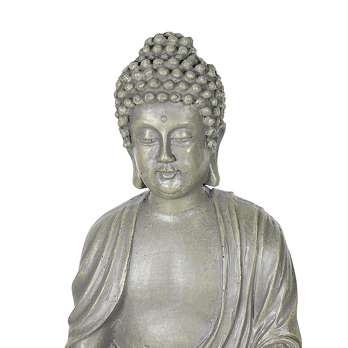 BBabe 11.4inches Sitting Buddha Fountain, Led Indoor Waterfall Fountain Fengshui Meditation Relaxing Decor for Home Office