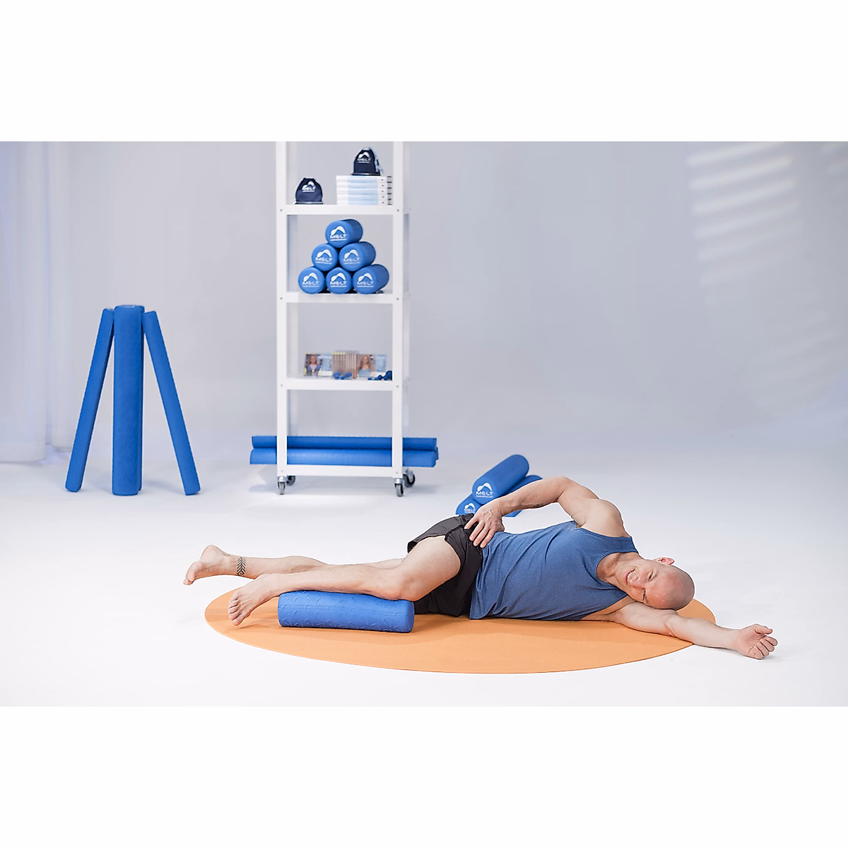 MELT Method, 18 Inch Travel Soft Foam Roller, Blue, Exercise-Foam-Rollers, Mobility Improvement, Latex Free