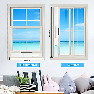 habibee Portable Air Conditioner Window Vent Kit Adjustable AC Window Vent Kit with Window Seal Sliding Air Conditioner Window Kit for Exhaust Hose with 5.1Inches Diameter