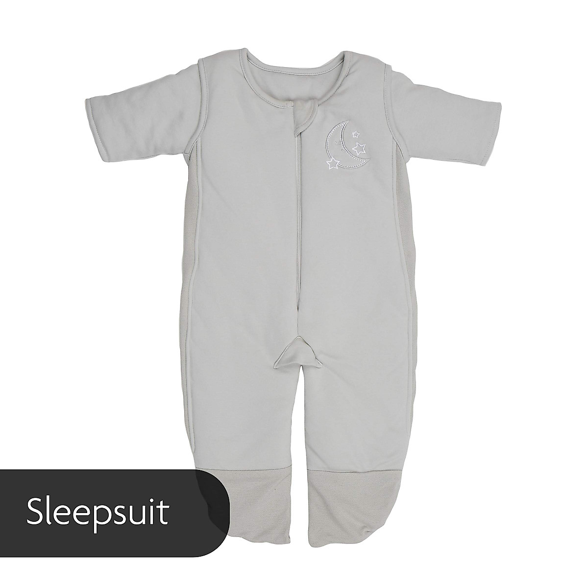 Baby Brezza 3-in-1 Baby Sleepsuit - Unique Swaddle Transition Sleepsuit - Breathable with Mesh Panels - Converts Between Sleepsuit, Wearable Blanket & Sleep Vest, 3-6 Months, Grey