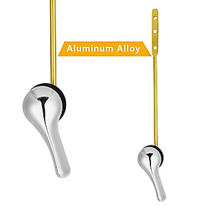 Alldrmtrue Toilet Handle Replacement Kit, 2 Pack Toilet Lever Flush Handle, Aluminum Alloy Arm, Handle Chrome, Front Mount, Silver
