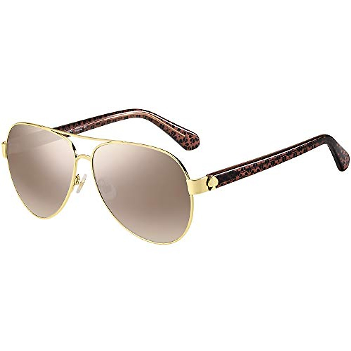 Kate Spade New York Women's Geneva/S Pilot Sunglasses, Gold Pink/Brown Silver Mirrored, 59mm, 12mm