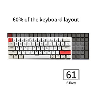 Newmen GM610 60% Mechanical Keyboard,Type-C/Bluetooth Keyboard with RGB Backlit, Hot-Swappable 61 Keys Compact Mechanical Keyboard for Mac/PC Gamer, Travel, Easy to Carry on Business Trip（Blue）