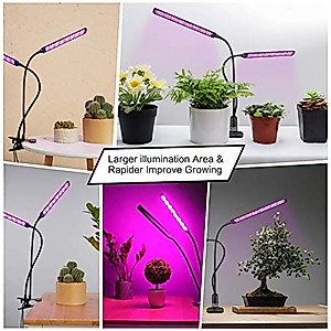 Flysight Grow Lights for Indoor Plants-Plant Lights for Indoor Plants Indoor Plant Grow Light Clip On, 50W 96 LED UV Plant Light Desk Grow Light Lamps with Timer for House Plants,Succulents,Bonsai