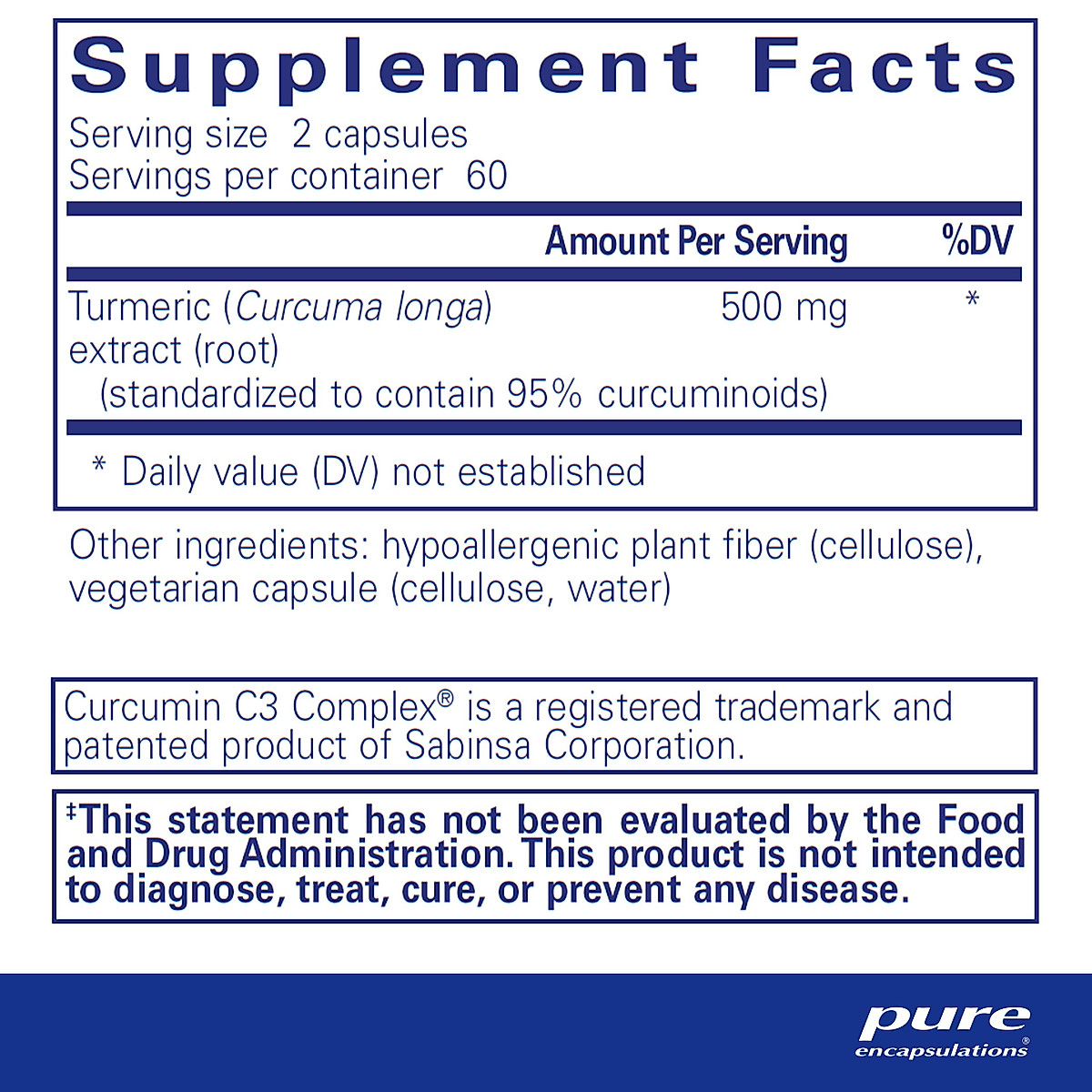 Pure Encapsulations Curcumin - 500 mg - Supports Joint Health & Liver Health - Curcuma Longa Capsule - Non-GMO & Vegan - 120 Capsules