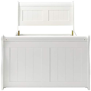 Donco Kids 325-TW_505-W Sleigh Bed with Dual Underbed Drawers, Twin, White