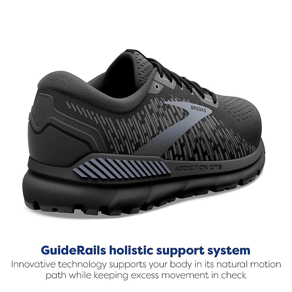 Brooks Men's Addiction GTS 15 Supportive Running Shoe - Black/Black/Ebony - 12 Medium