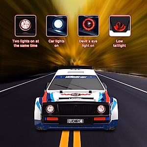 Losbenco RC Drift Car 1/16 Scale 30+MPH Remote Control Car, Upgraded Brush Motor RC Off-Road Car with 2 Rechargeable Batteries, 2 Sets of Tires, and Light for 8-12 Years Old