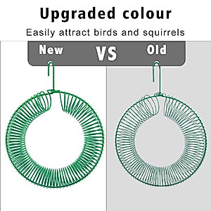 Gtongoko Peanut Wreath Bird Feeder 16 Inch, Rust & Waterproof, Solid Steel Durable Whole Peanut Wild Bird Feeder with Hanging Hook, Outdoor, Green