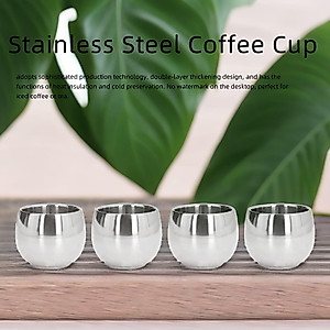4Pcs Stainless Steel Coffee Cup, Coffee Mugs Camping Cup Double Walled Insulated Coffee Mug Reusable Metal Espresso Cup Mug Tea Cups
