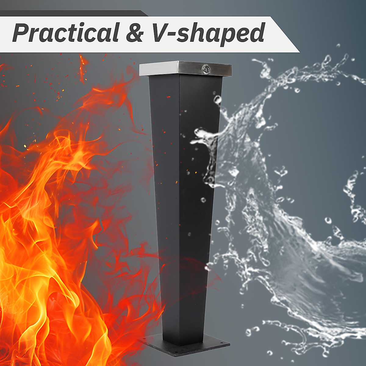 AIWFL Commercial Trash Receptacle Outdoor Trash Can Stainless Steel Garbage Can Black Ash Bin with Inner Bucket for Office Hotel Patio Backyard Restaurants