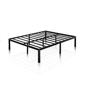 Zinus 13 Inch Euro Top Pocket Spring Hybrid Mattress, Queen & Van 16 Inch Metal Platform Bed Frame/Steel Slat Support/No Box Spring Needed/Easy Assembly, Queen