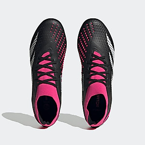 adidas Unisex Predator Accuracy.2 Firm Ground Soccer Shoe, Black/White/Team Shock Pink, 7.5 US Men