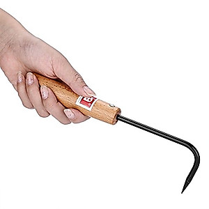 Bonsai Tool Root Pick Rake Gardening Steel Hook with Ergonomic Wooden Handle