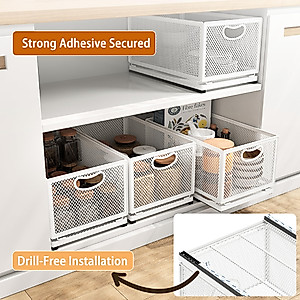 StorageWorks Pull Out Cabinet Organizer, Under Sink Organizers and Storage Rack, Slide Out Cabinet Drawers for Bathroom, Pantry, Kitchen, White
