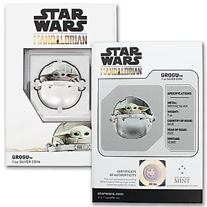 2022 1 oz Niuean Silver Grogu in Pod Coin Brilliant Uncirculated (in Capsule) with an Official Numbered Certificate of Authentication $2 BU