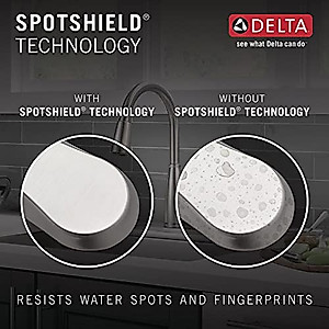 Delta Faucet Esato 14 Series Single-Handle Tub and Shower Trim Kit, Shower Faucet with 5-Spray H2Okinetic Shower Head, SpotShield Brushed Nickel 144897-SP (Valve Included)