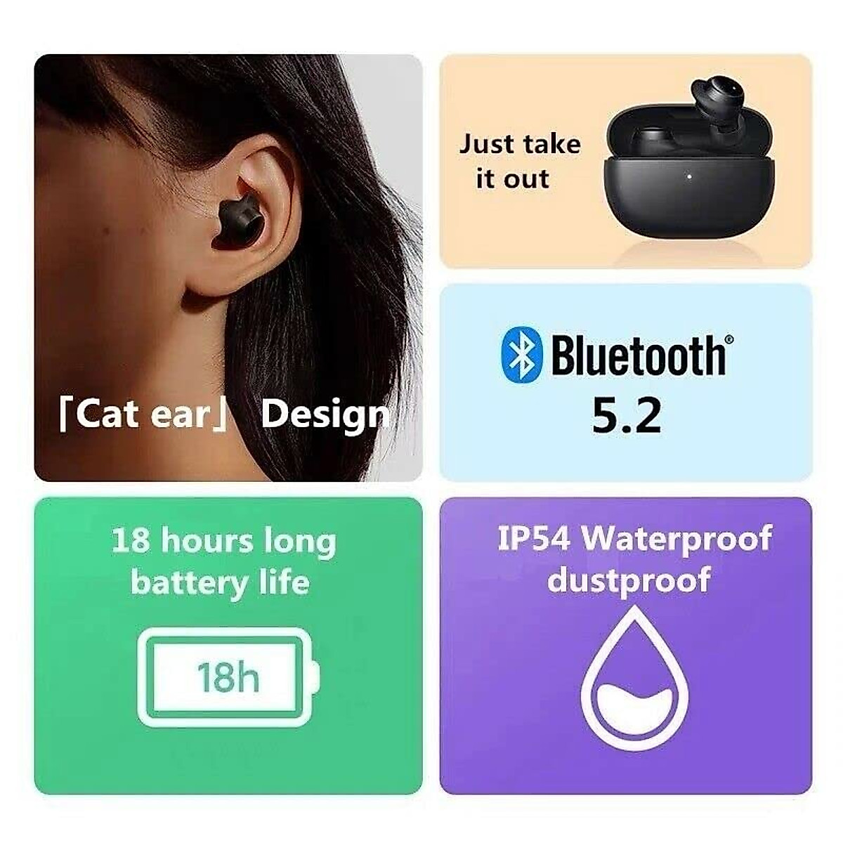 Xiaomi MI True Wireless Earbuds Redmi Buds 3 Lite, Bluetooth 5.2 Low Latency Stereo Game in-Ear Headphones with Mic, IP54 Water-Resistance Sweatproof Sport Earphones with Charging Case