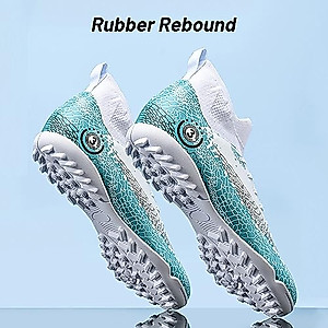 Maylrvjv Men's Cleats High Top Soccer Shoes Football Spikes Ankle Boots Shock-Absorbing Indooor Outdoor Training Athletic Sneakers