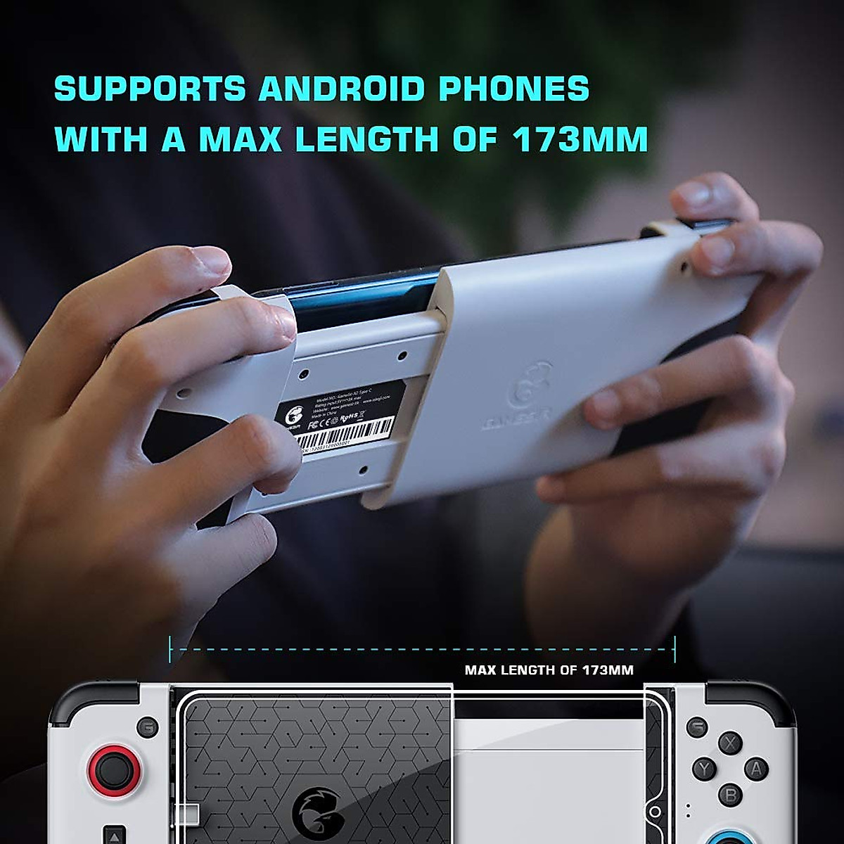 GameSir 2021 Version X2 Type-C Mobile Game Controller for Android Phone (Max 173mm) Xbox Cloud Gaming Google Stadia, 51° Movable Type-C Plug and Play E-Sports Gamepad, with Controller Bag
