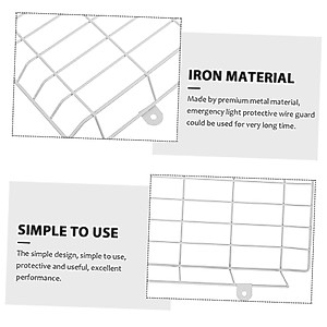 BESPORTBLE Exit Light Protective Emergency Light Wall Emergency Light Wire Cages Emergency Sign Protector Damage Wire Guard for Exit Led Exit Sign Gym Signs Iron Cover Classic White