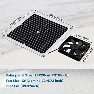 SUNYIMA Solar Panel Fan Kit, 12W Weatherproof with DC Fan for Small Chicken Coops, Greenhouses, Sheds,Pet Houses, Window Exhaust (Single Fan)
