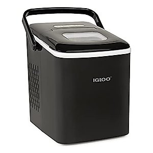 Igloo Premium Self-Cleaning Countertop Ice Maker Machine, Handled Portable Ice Maker, Produces 26 lbs. in 24 hrs. with Ice Cubes Ready in 6-8 minutes, Comes with Ice Scoop and Basket
