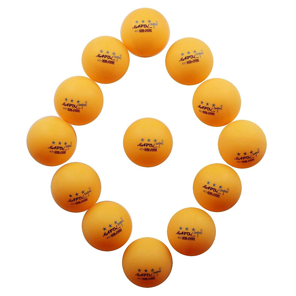 MAPOL 50- Pack Orange 3-Star Premium Ping Pong Balls Bulk,Advanced Training Table Tennis Ball