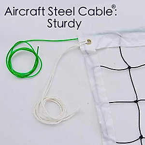 Professional Volleyball Net Outdoor with Aircraft Steel Cable, Heavy Duty Volleyball Net for Backyard, 32x3FT Portable Volleyball Net for Pool Schoolyard Beach, Badminton/Pro Volleyball Net Set